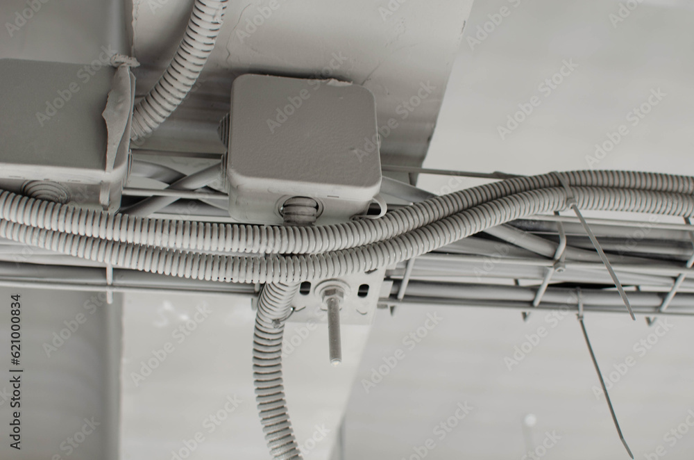 electrical distribution box above the suspended ceiling.Junction box ...