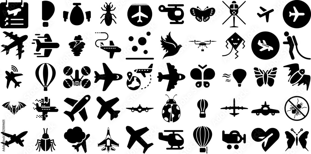 Massive Collection Of Fly Icons Pack Flat Design Clip Art String ...
