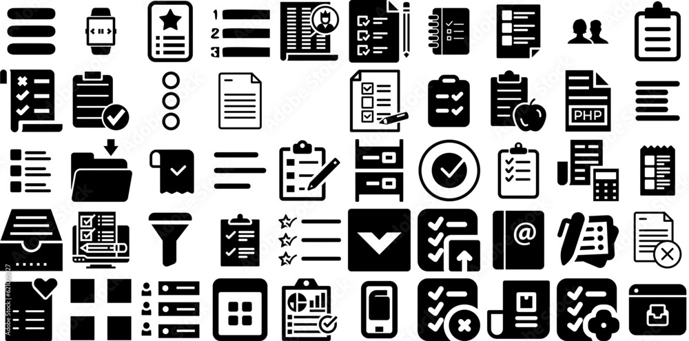 Massive Collection Of List Icons Collection Solid Design Symbol Pointer ...