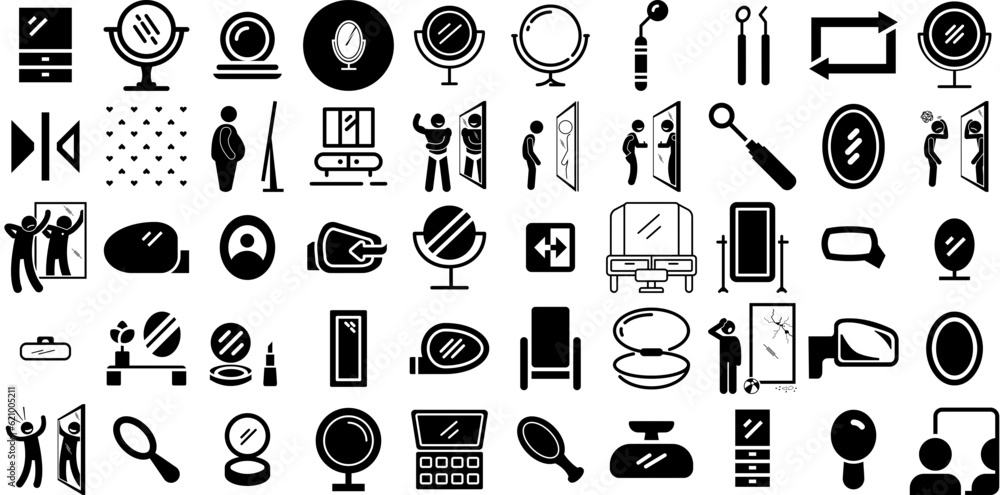 Massive Collection Of Mirror Icons Bundle Solid Cartoon Symbol ...