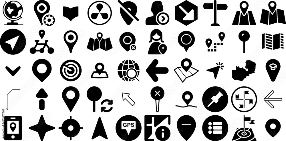 Massive Collection Of Navigation Icons Pack Hand-Drawn Isolated Simple ...