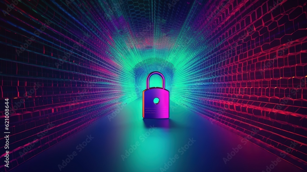 Padlock of Protection: Safeguarding the Digital Frontier with Cyber Security in a Synthwave ...