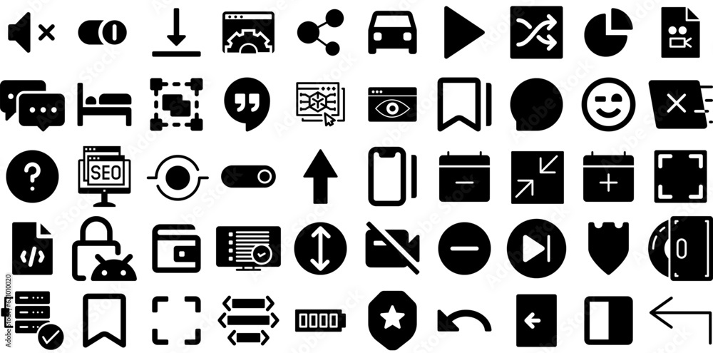 Huge Set Of Software Icons Set Hand-Drawn Black Drawing Glyphs ...