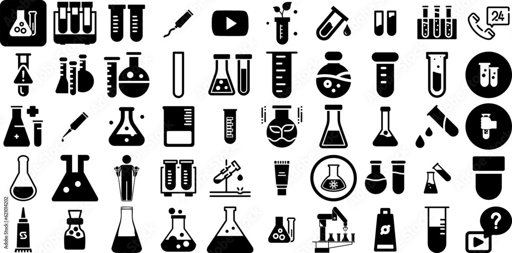 Massive Collection Of Tube Icons Pack Isolated Drawing Glyphs Symbol ...