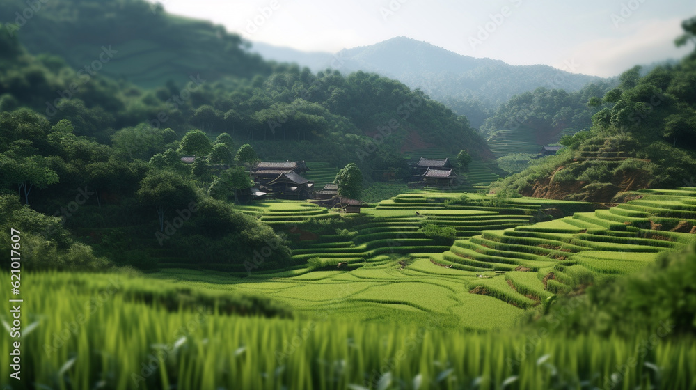 rice fields in island HD 8K wallpaper Stock Photographic Image Stock ...