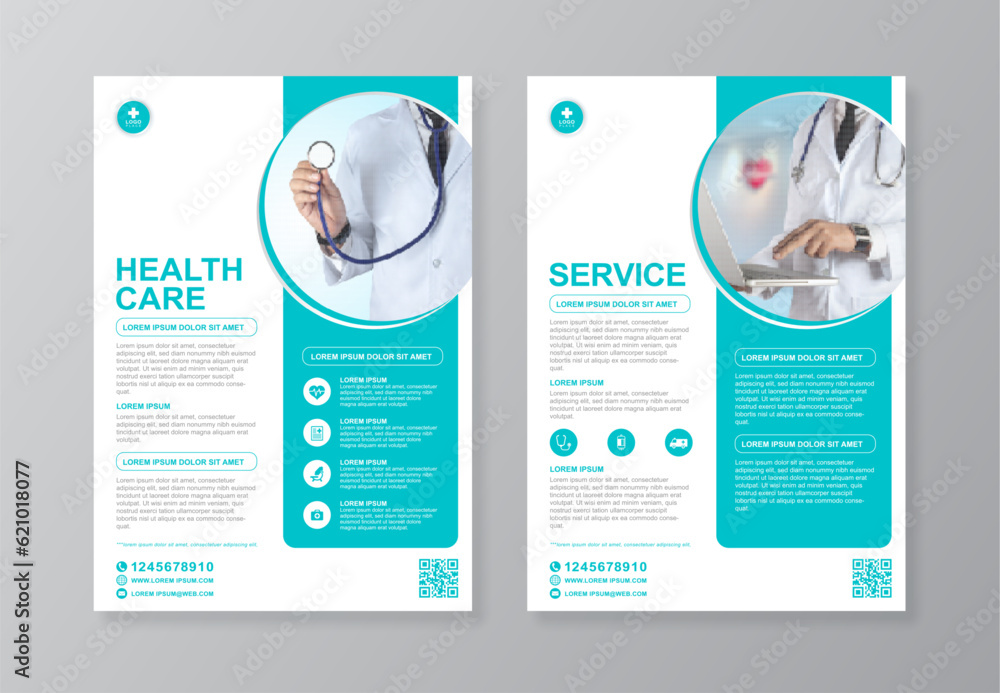 Corporate healthcare and medical cover and back page a4 flyer design ...