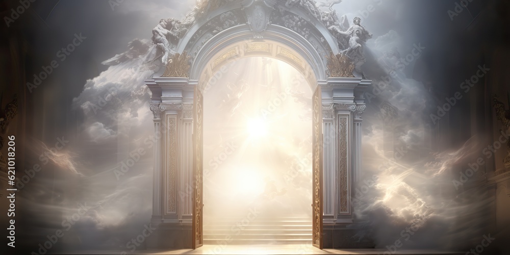 AI Generated. AI Generative. Baroque heaven inner space gate. Religion ...