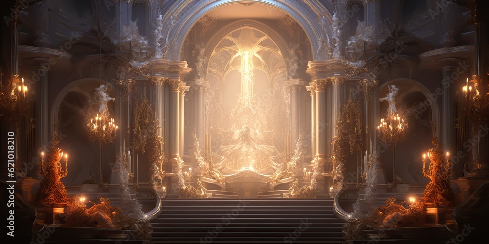 AI Generated. AI Generative. Baroque heaven inner space gate. Religion ...