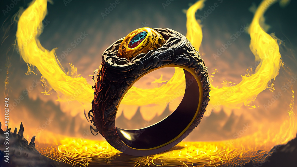 Cursed ring fallen from hell! Yellow Backgrounds, with fantasy theme ...