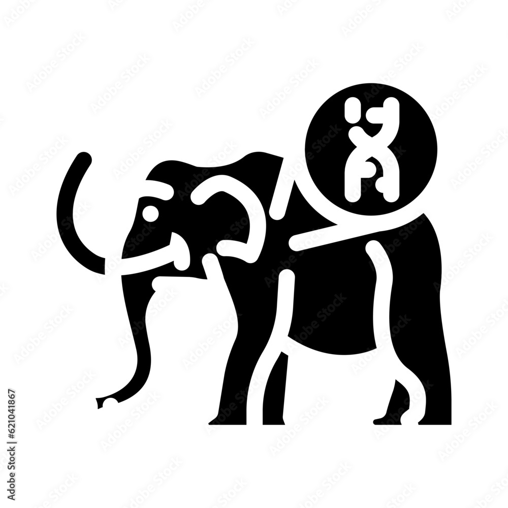 extinct species resurrected future technology glyph icon vector ...