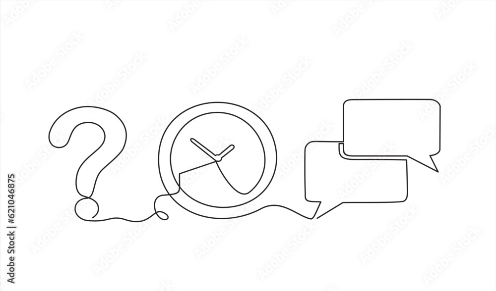 Vecteur Stock Quick tips.Continuous one line drawing of question mark ...