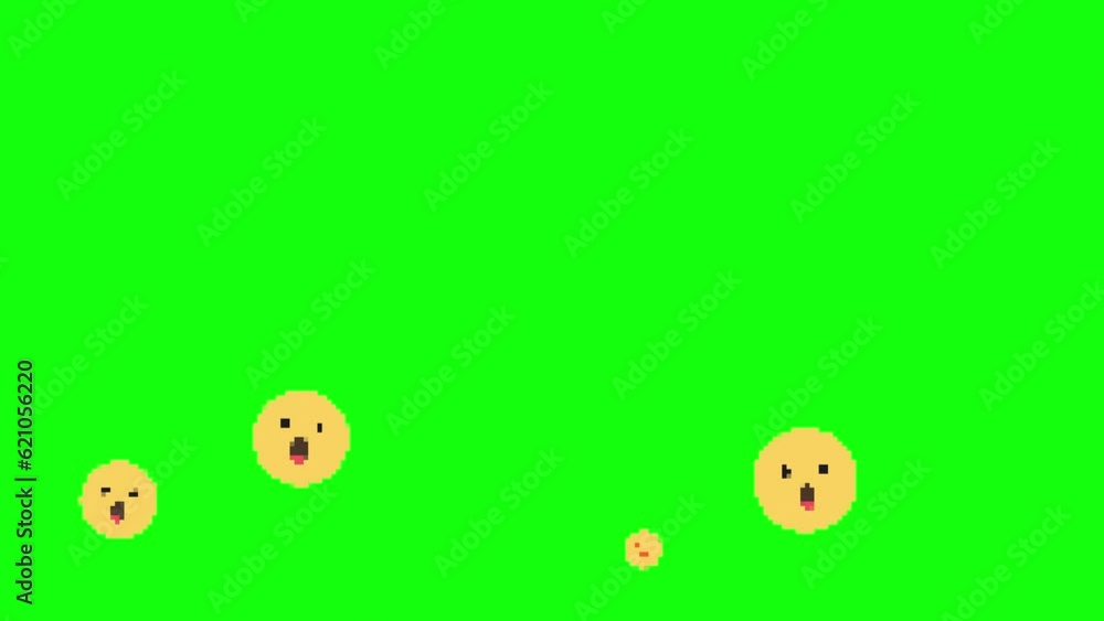 wow, smile, reaction, emoji, green, screen, luma, matte Stock Video ...