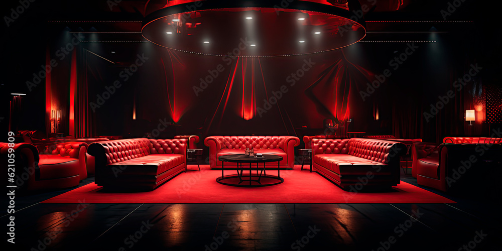 Foto de VIP room in a night elite club in red tones do Stock | Adobe Stock