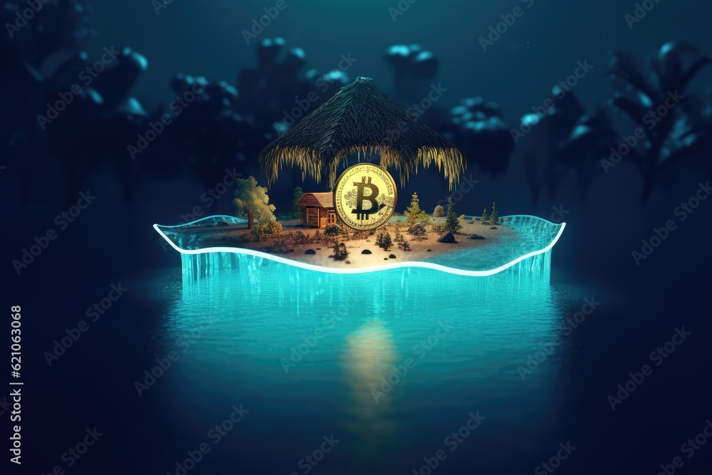 In the middle of the night, a fantasy scenario featuring a pyramid ...