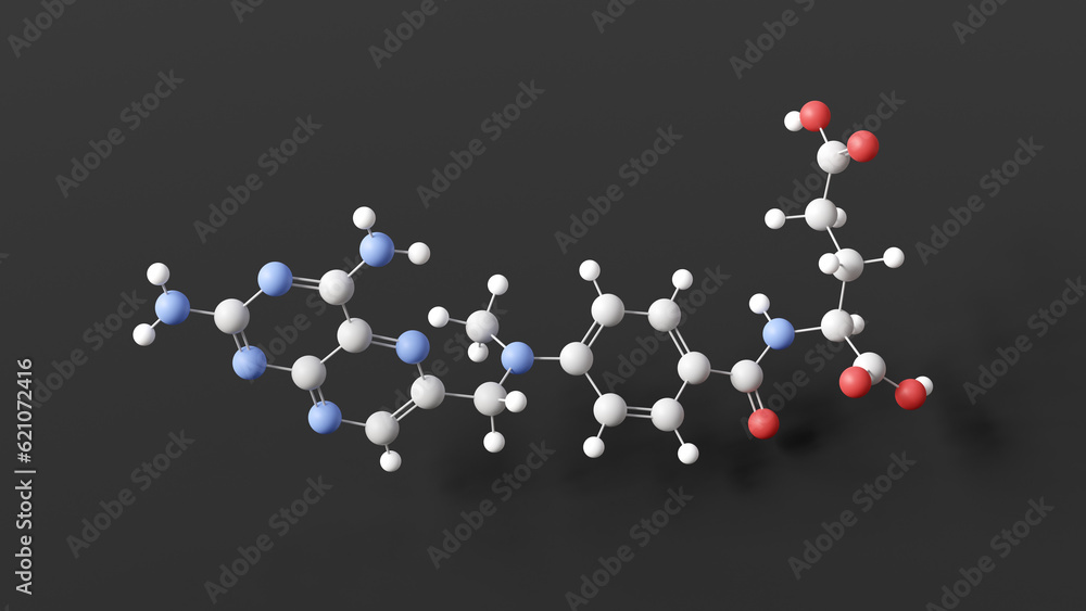 methotrexate molecule, molecular structure, antineoplastic agents, ball ...