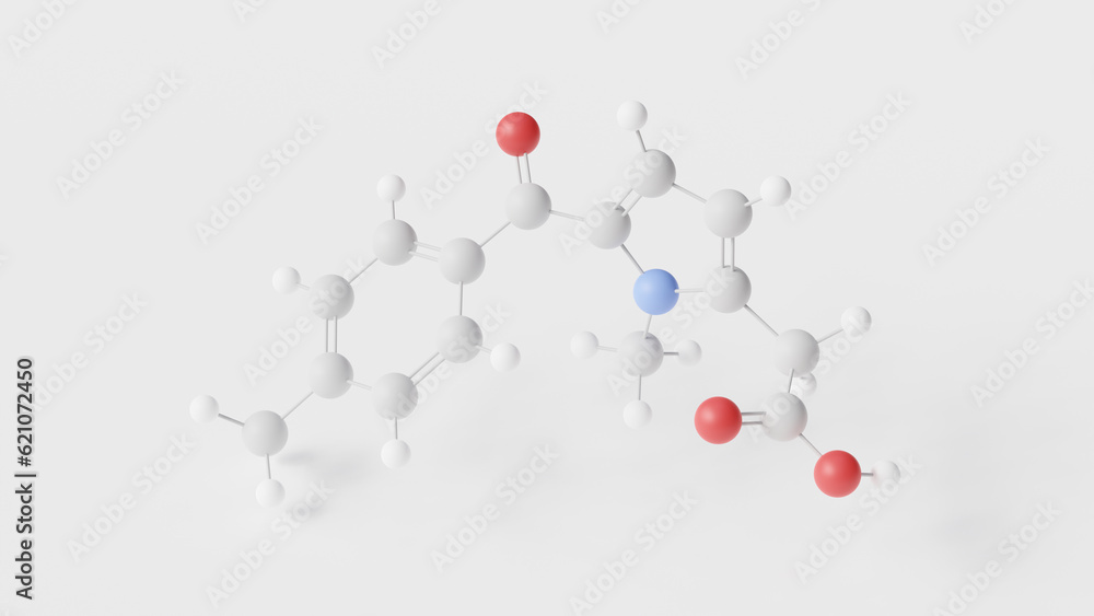 tolmetin molecule 3d, molecular structure, ball and stick model ...