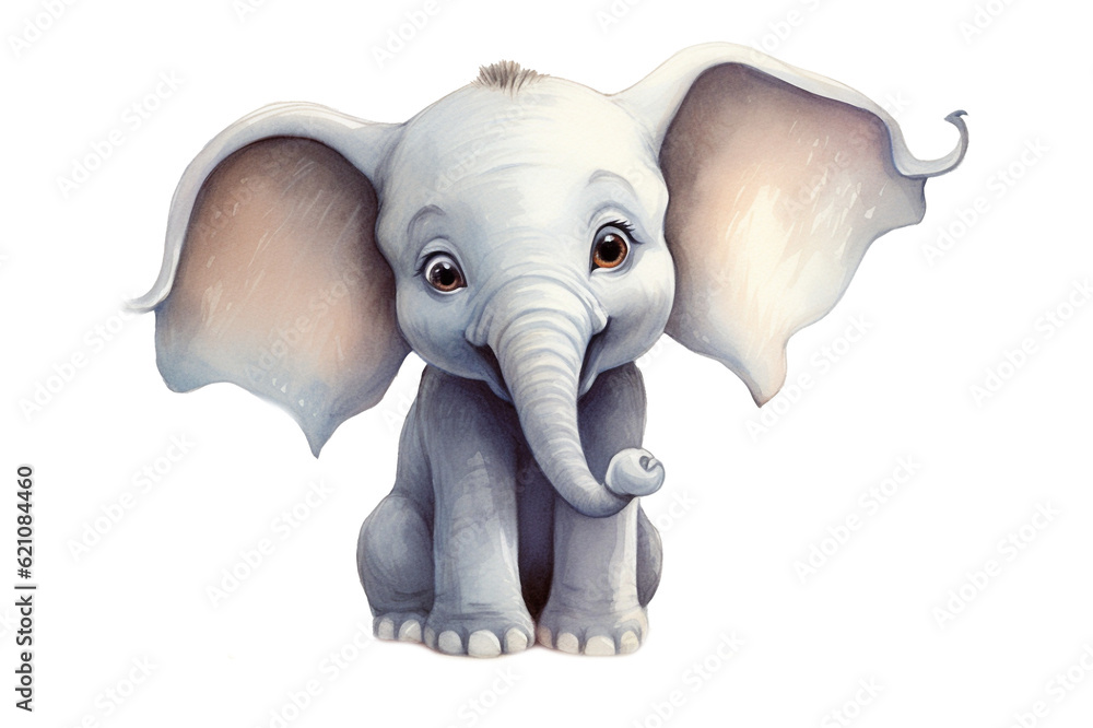 Illustration of cute elephant character isolated on transparent png ...
