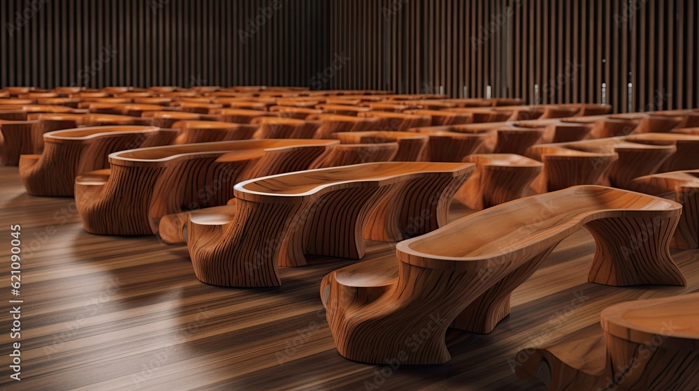 University lecture seats and tables. made using generative AI tools ...