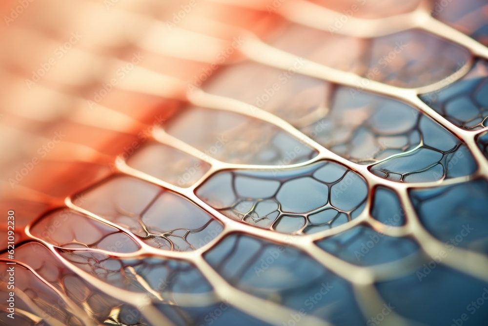 Microscopic macro close-up shot scientific research epithelial tissue ...