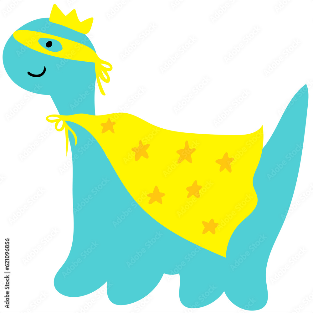 Cute dinosaur superhero in mask and cape, dino character in carnival ...