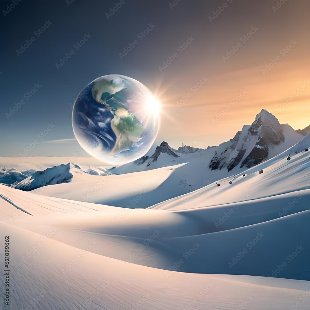 Crystal globe symbolizes a connected world taking global action for a ...