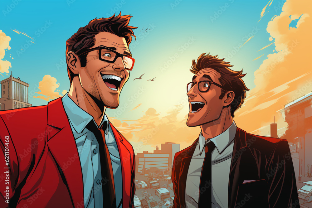 cartoon illustration of Hilarious scene, pointing with tears of ...