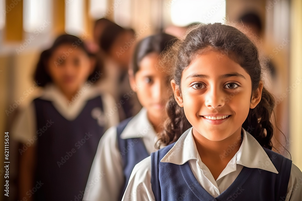 Foto de Illustration of a group of young Brazilian girls standing ...