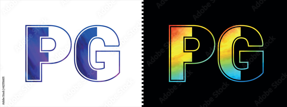 Initial letter PG logo Icon vector design template. Premium luxurious ...