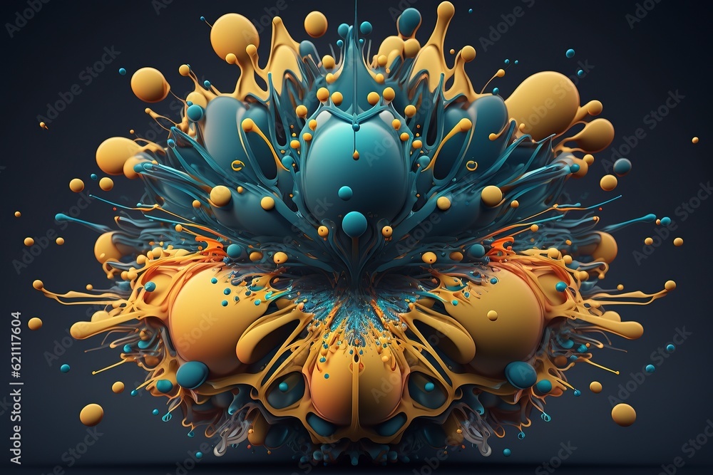 Vibrant 3D painting: Surrealistic, flowing textures meet colorful ...