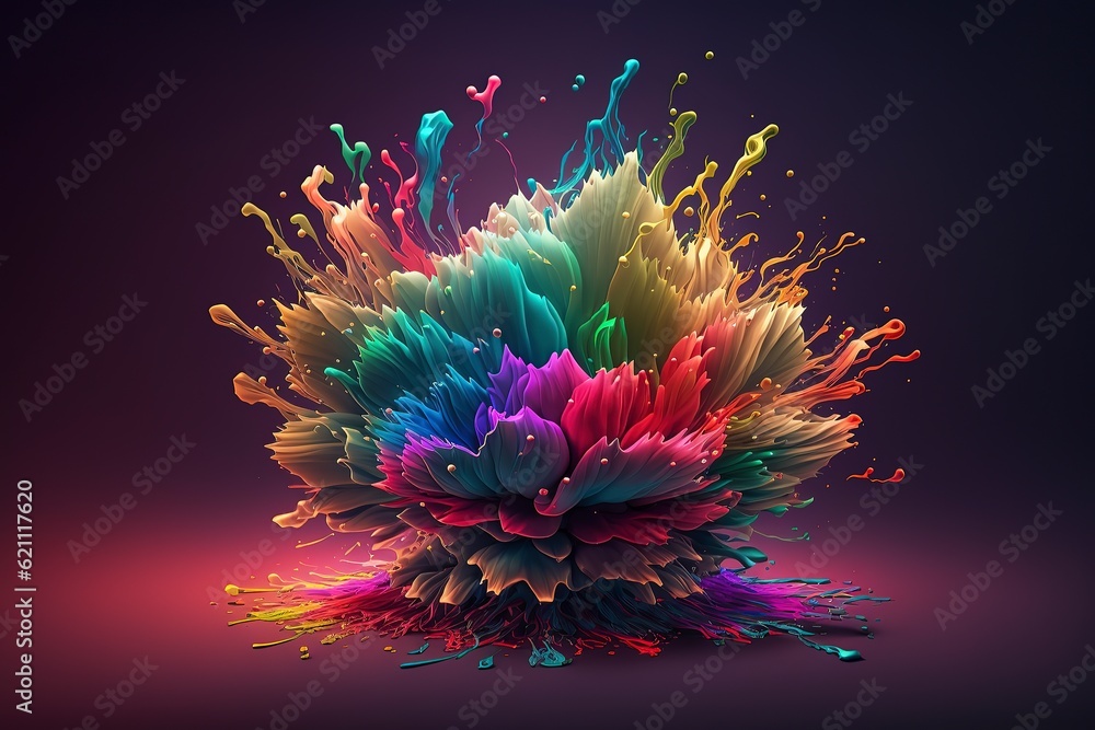 Vibrant 3D painting: Surrealistic, flowing textures meet colorful ...