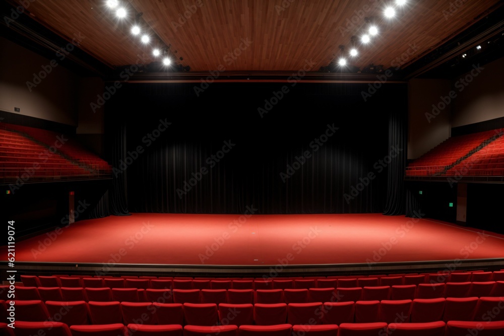 An empty theater stage waiting for the echo of applause Stock Photo ...