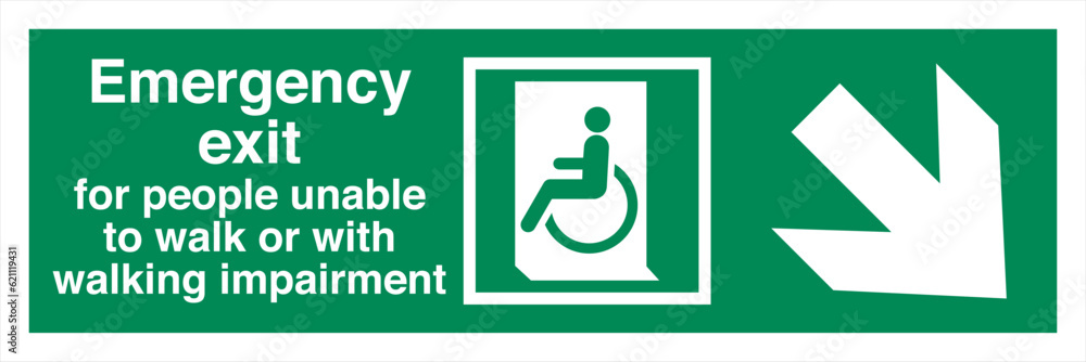 ISO 7010 Standard Safe condition and first aid signs Emergency exit for ...