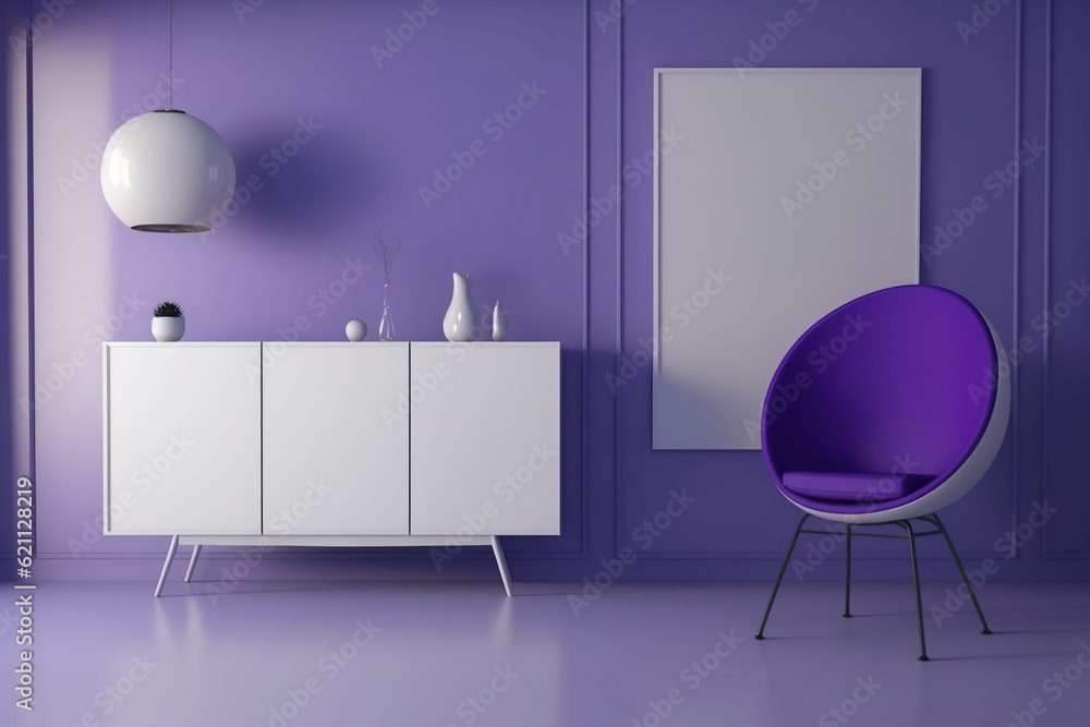 purple room really Peri Blank canvas, chair, and a cabinet lamp. modern ...
