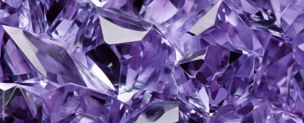 Purple diamond texture, crystal refractions banner background Stock ...