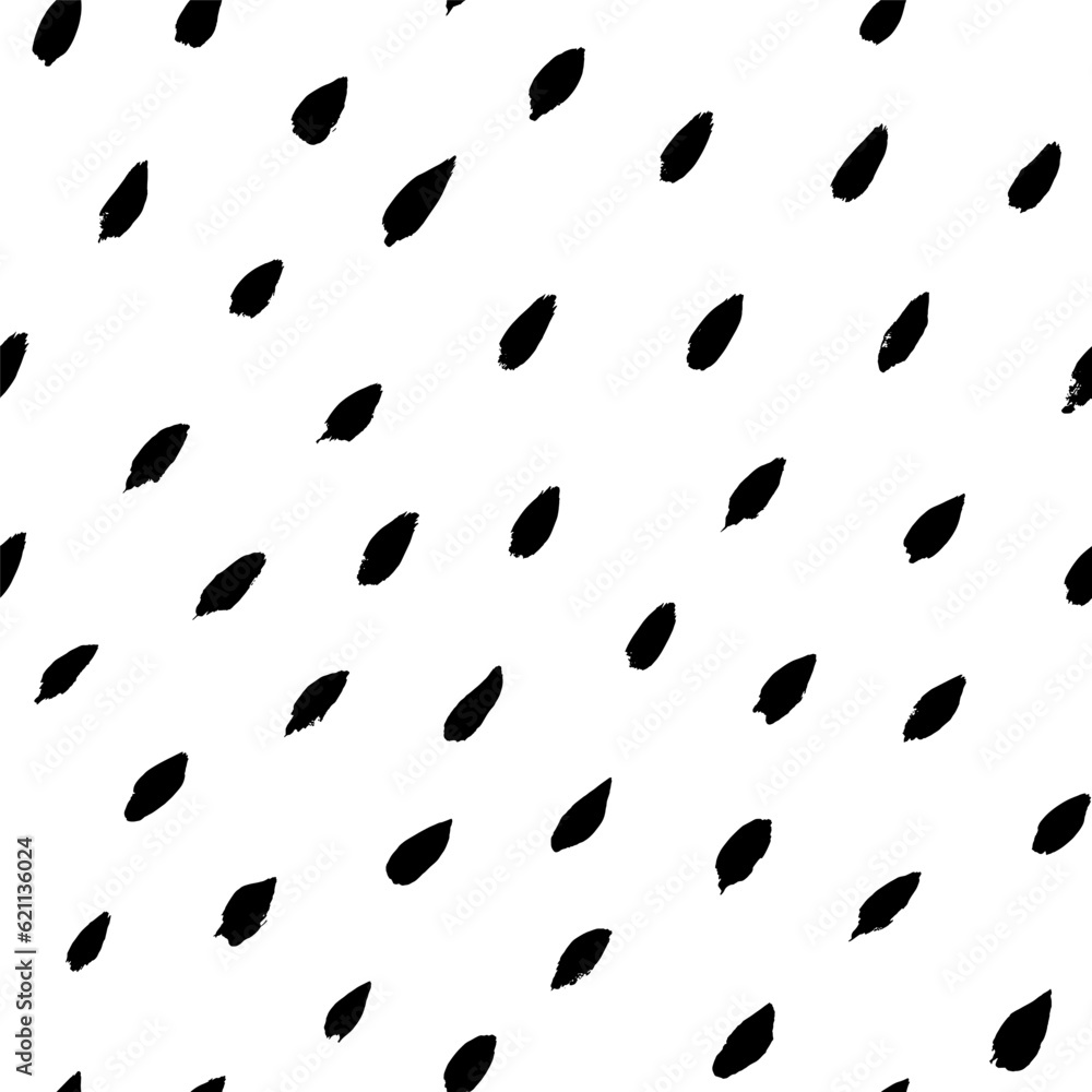 Seamless texture with dashed strokes. Brush drawn blobs. Rain pattern ...