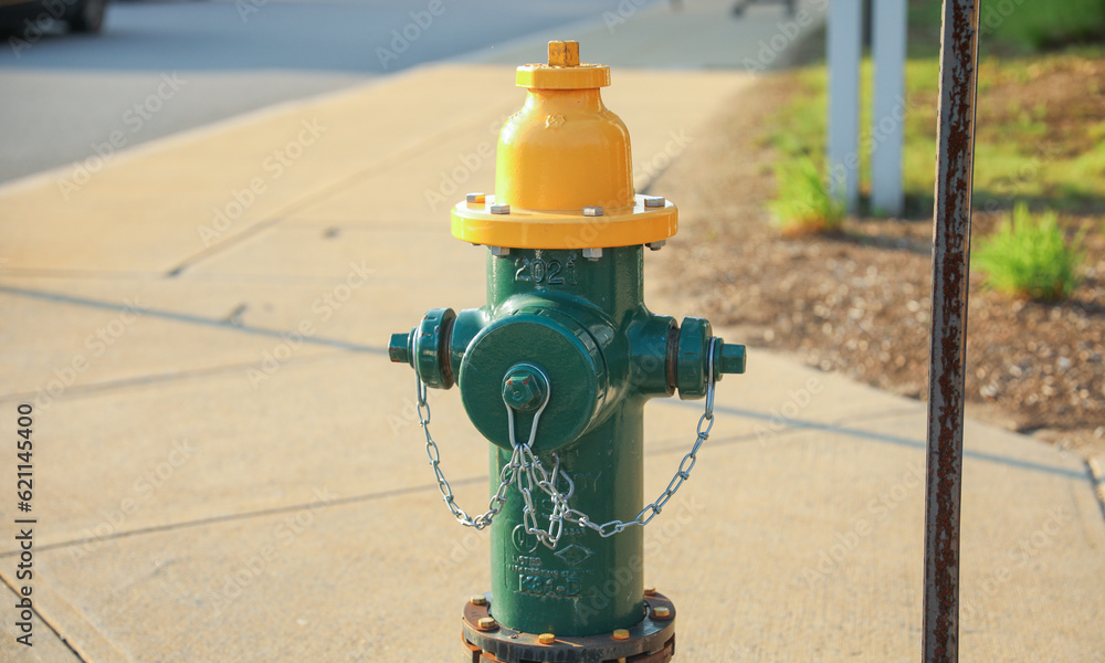 fire hydrant stands resilient on the city street, symbolizing safety ...
