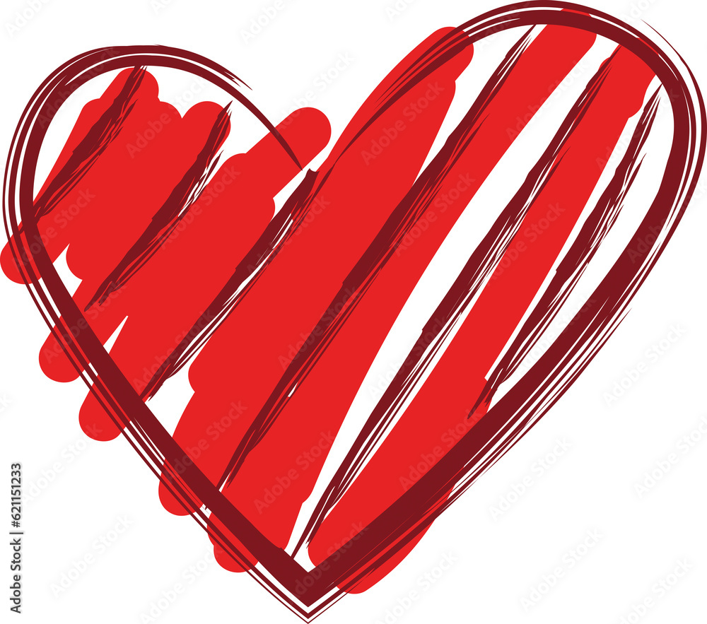 Digital png illustration of red heart on transparent background Stock ...