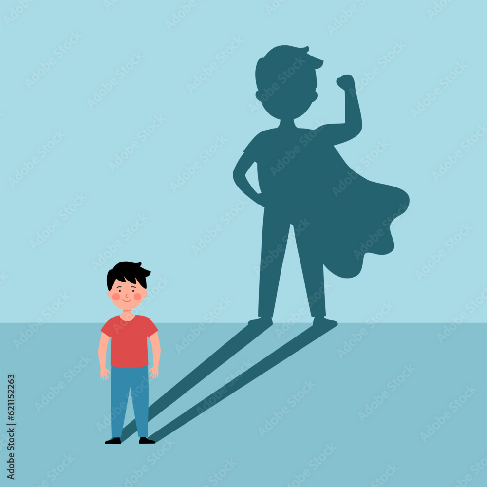 Self confidence kids in flat design. Cute child leader. Stock Vector ...