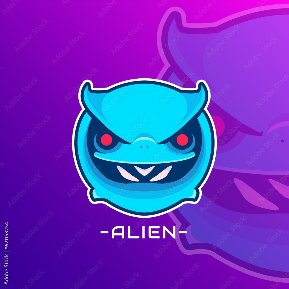 alien head vector illustration esport logo Stock Vector | Adobe Stock