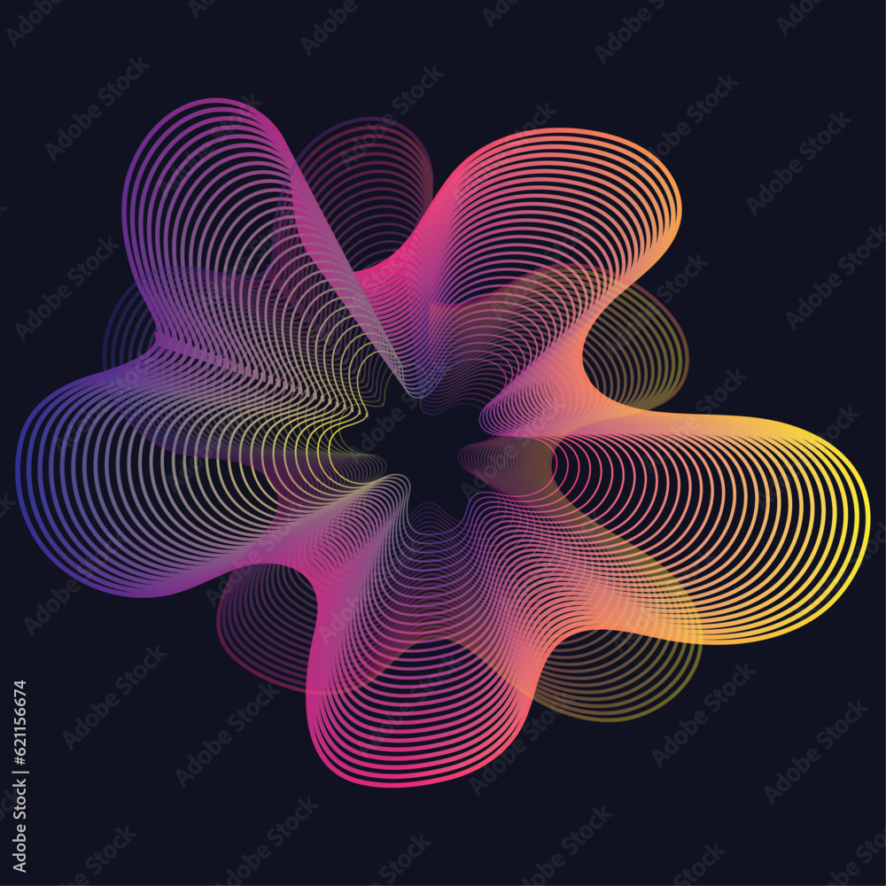 Dynamic radial sound equalizer design. Music album cover template ...