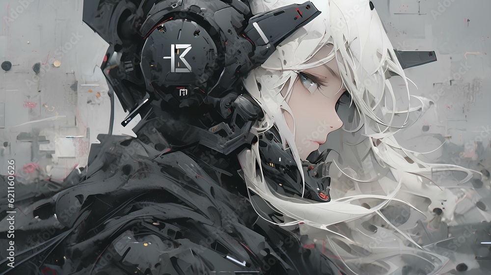 Ilustrace „portrait of a carbon fiber cyberpunk cyborg version of greek ...