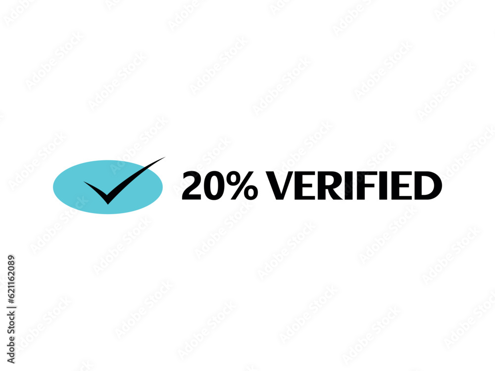 Check mark icon with 20% Verified Sign icon and stamp label fantastic ...