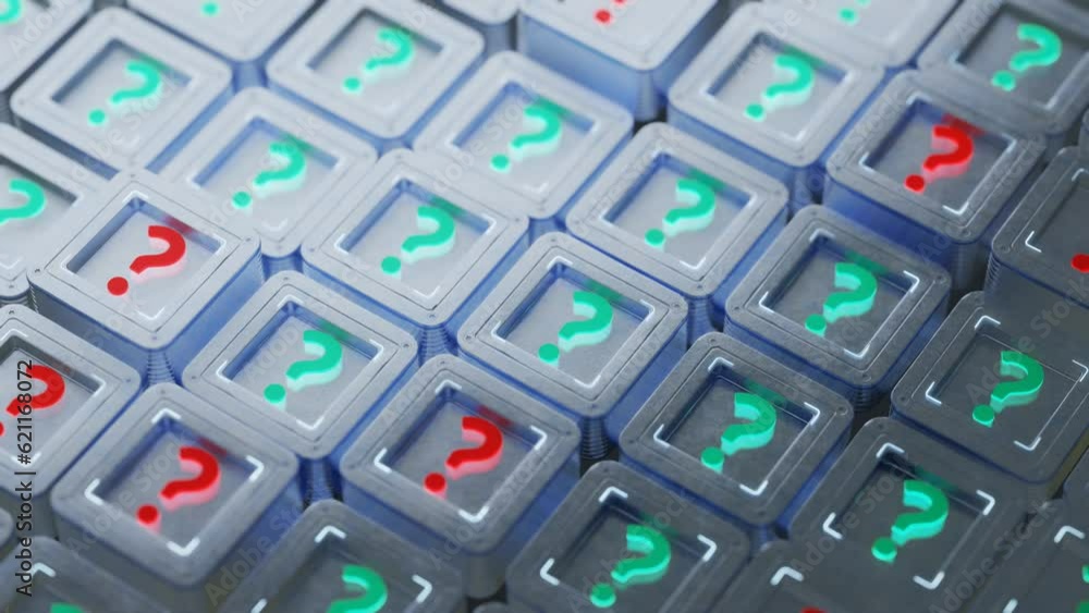 Question animation. The appearance of a neon question mark. Question ...