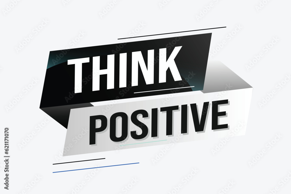 think positive word concept vector illustration with lines modern ...