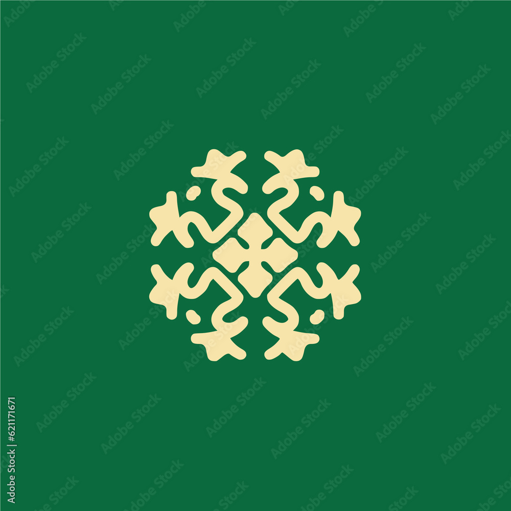 Simple radial logo design with green and yellow theme, mandala logo ...