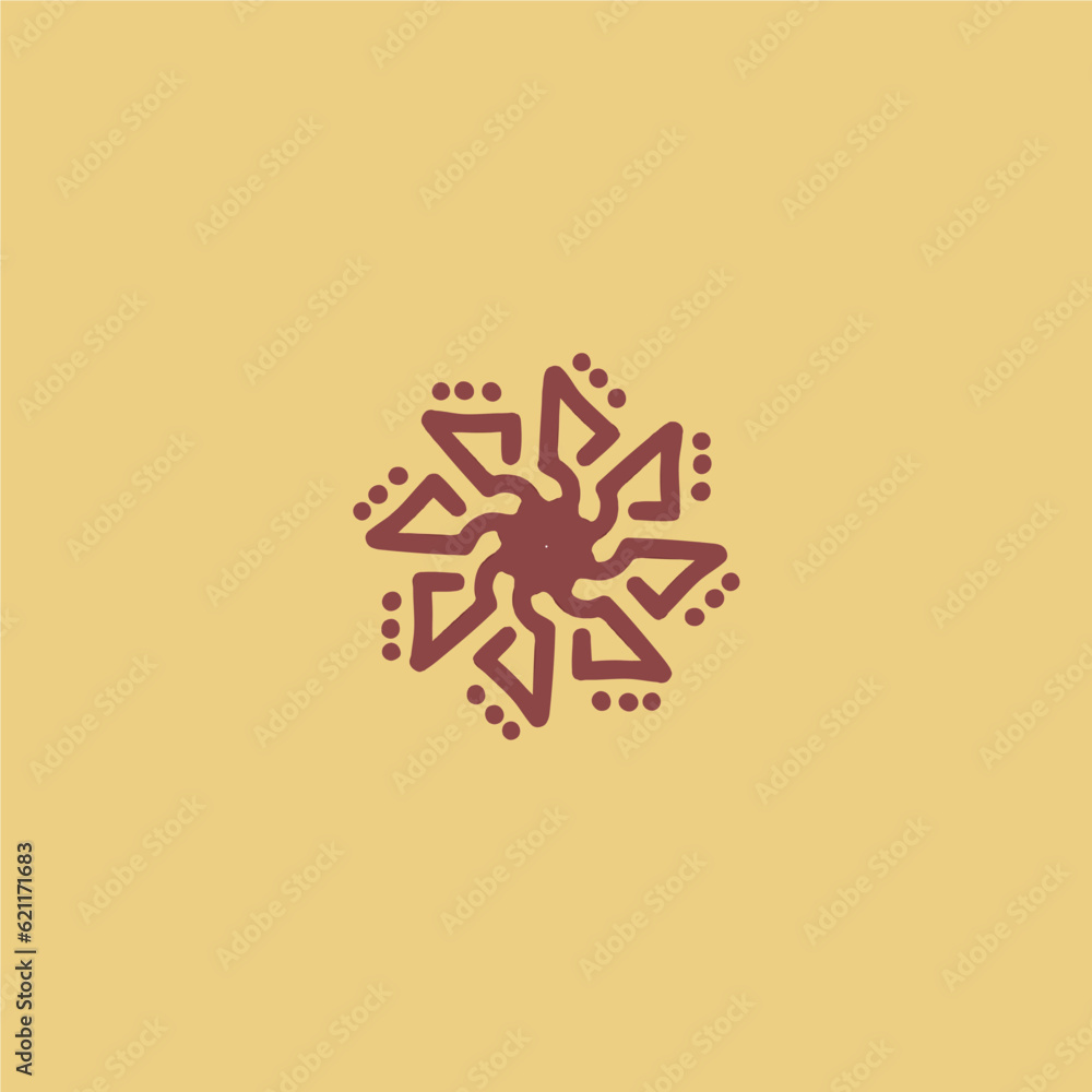 Simple radial logo design with yellow and brown theme, mandala logo ...