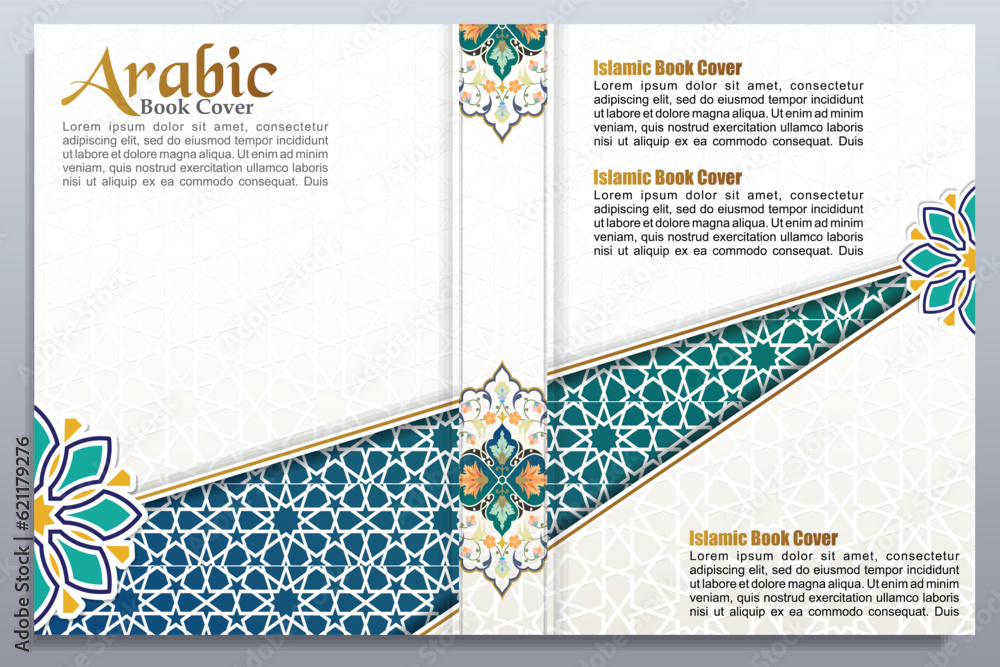 Vintage islamic Cover, brochure design. Vector decorative frame ...