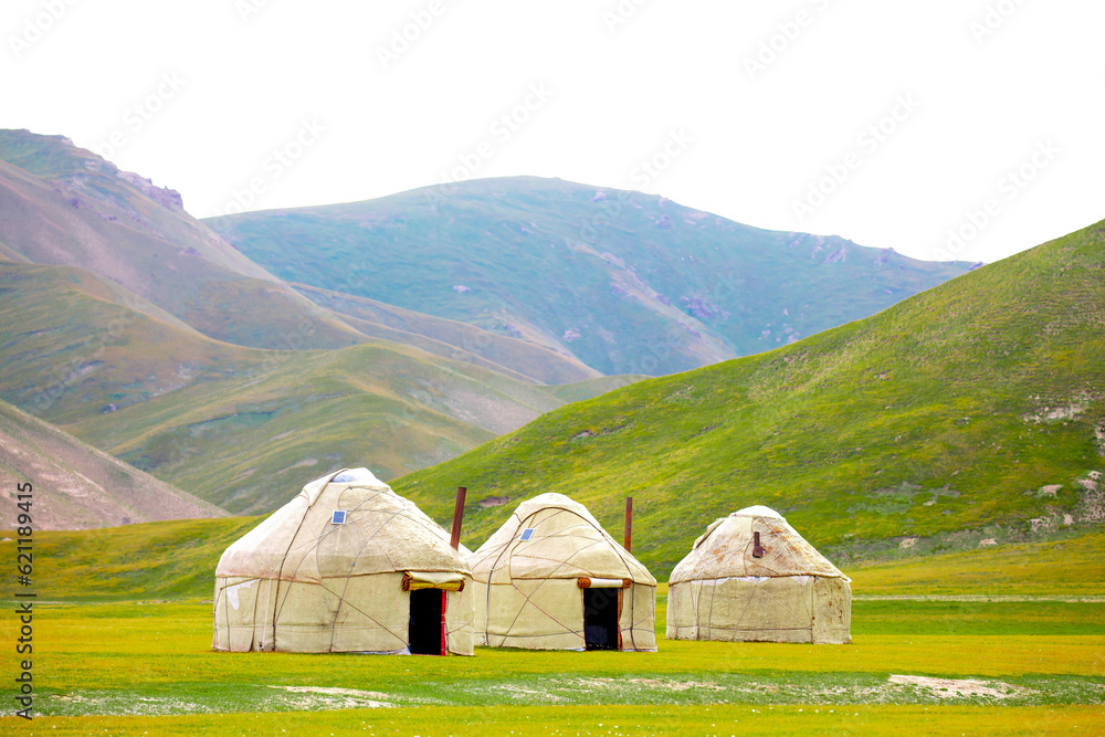 Yurt. National old house of the peoples of Kyrgyzstan and Asian ...