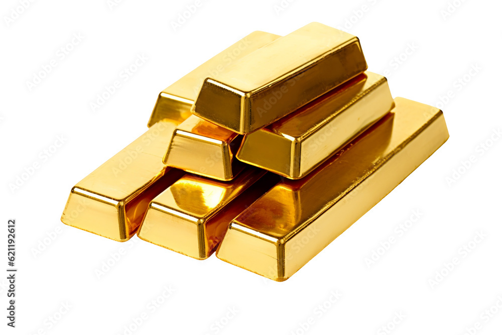 Gold ingot stack on transparent background png Stock Photo | Adobe Stock
