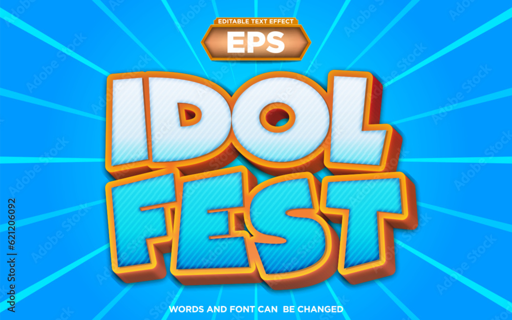 Editable cartoon text effect Stock Vector | Adobe Stock